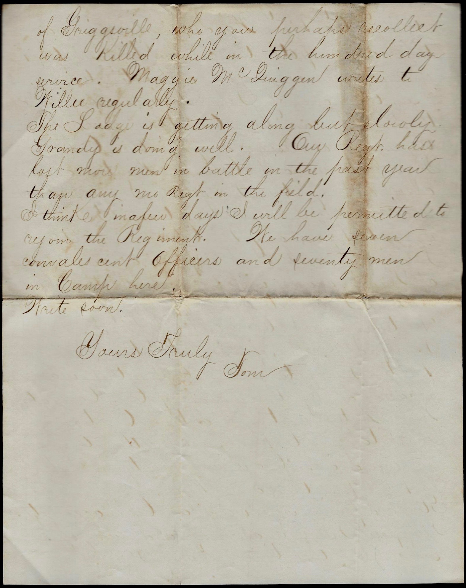 1863: Thomas Rutledge to Friends | Spared & Shared 20